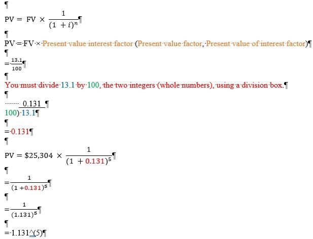 Solved The-Present-Value of A Single Future Amount: (Year 5) | Chegg.com