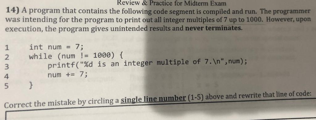 Solved Review & Practice for Midterm Exam 14) A program that | Chegg.com