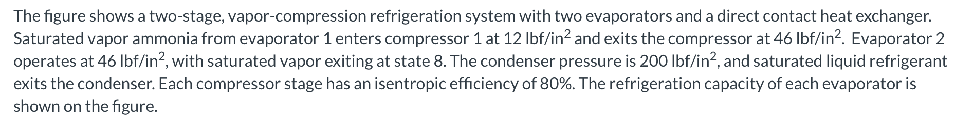 Solved The figure shows a two-stage, vapor-compression | Chegg.com