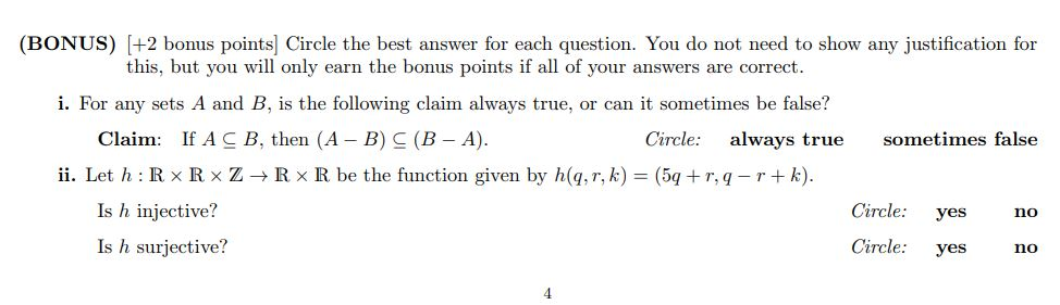 Solved . [5 points] Let A and B denote arbitrary finite | Chegg.com