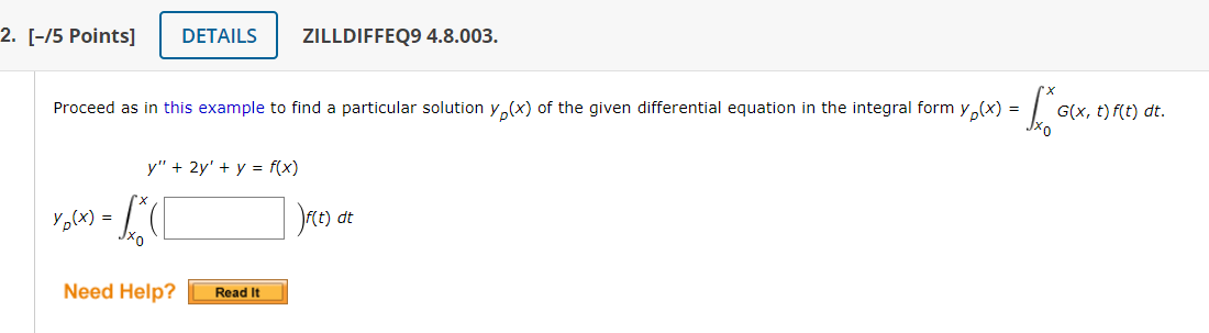 Solved Proceed as in this example to find a particular | Chegg.com