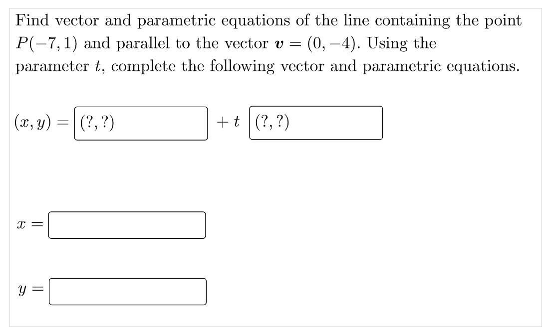 Solved Find vector and parametric equations of the line | Chegg.com