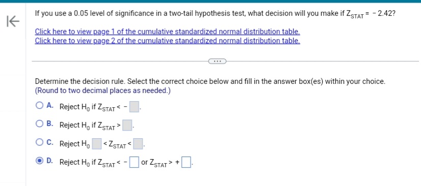 Solved a. State the null and alternative hypotheses. Choose | Chegg.com