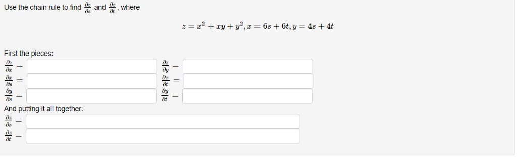 Solved and , where Use the chain rule to find z = x2 +xy | Chegg.com