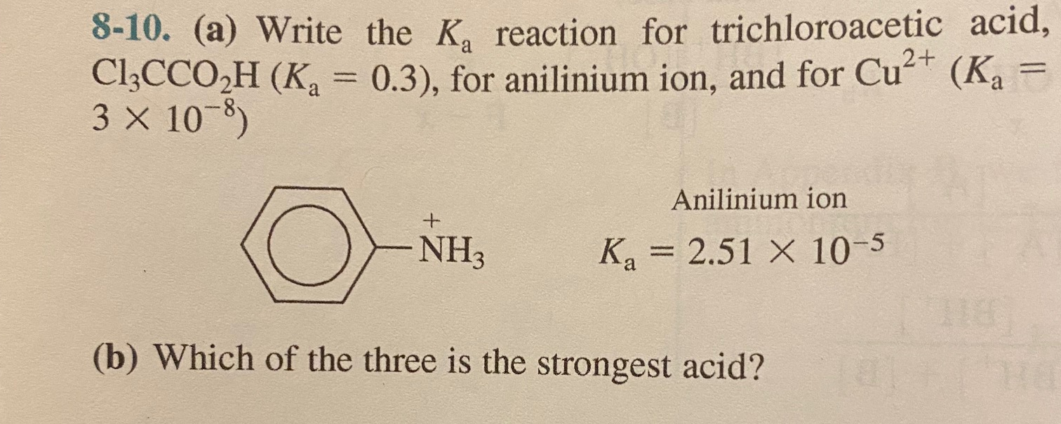 Solved (a) ﻿Write the Ka ﻿reaction for trichloroacetic | Chegg.com