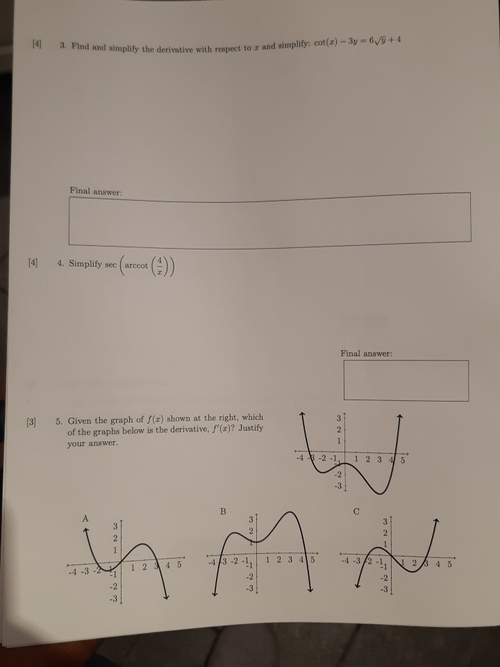 Solved Marks wuives of the following functions and simplify, | Chegg.com