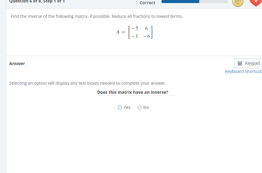Solved Find the inverse of the following matrix, if | Chegg.com