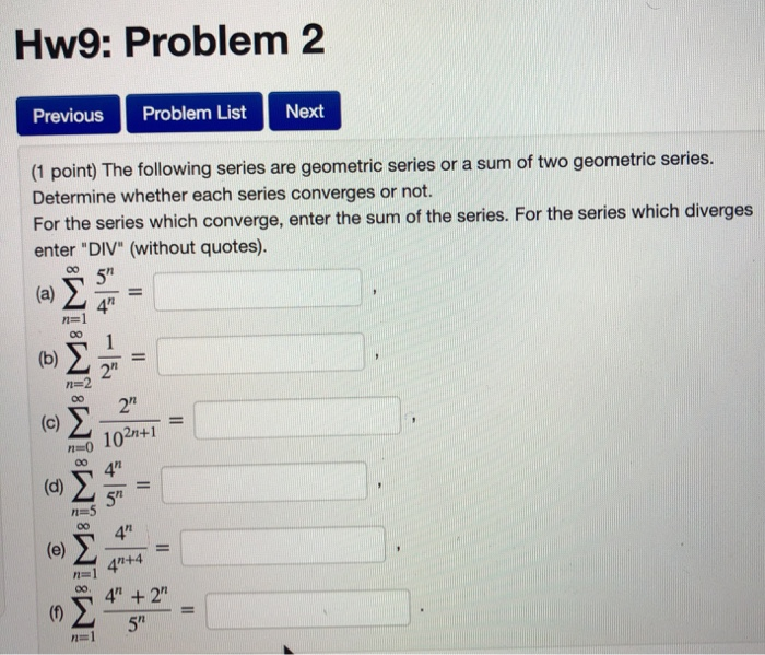 Solved Hw9: Problem 2 Previous Problem List Next (1 point) | Chegg.com