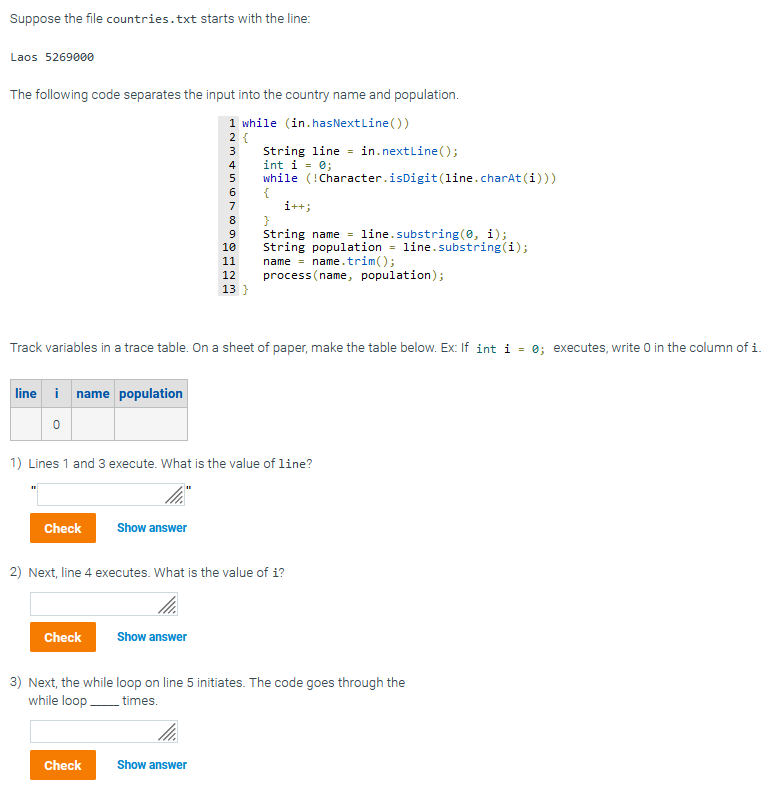 Solved Laos 5269000 The following code separates the input | Chegg.com