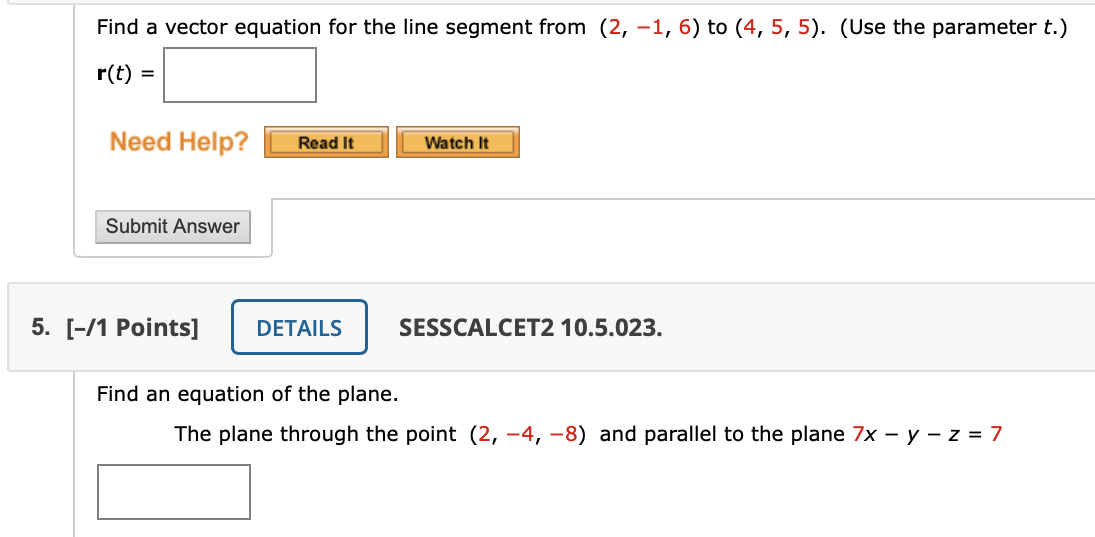 Solved Find a vector equation for the line segment from (2, | Chegg.com