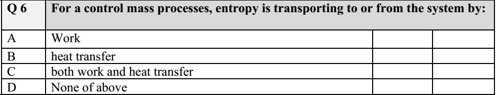 Solved Q6 For a control mass processes, entropy is | Chegg.com