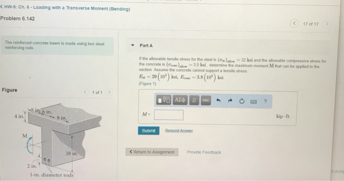 Solved HW-5: Ch. 6 . Loading with a Transverse Moment | Chegg.com