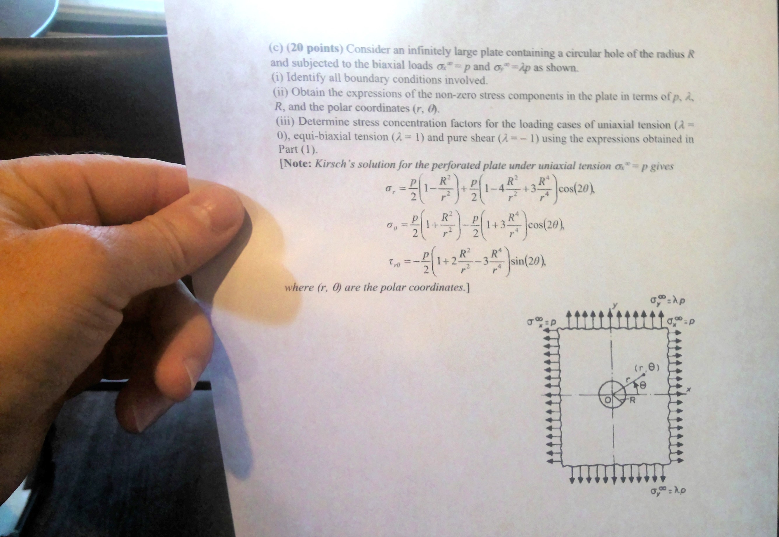 Solved (c) (20 points) Consider an infinitely large plate | Chegg.com