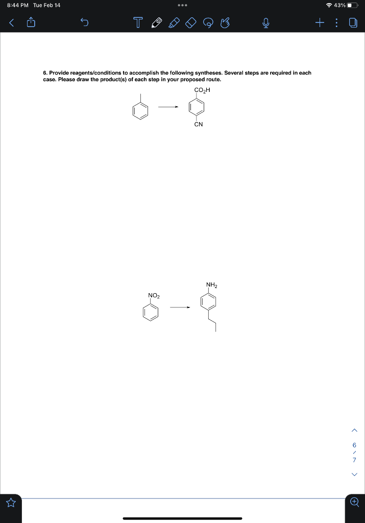 Solved 6. Provide reagents/conditions to accomplish the | Chegg.com