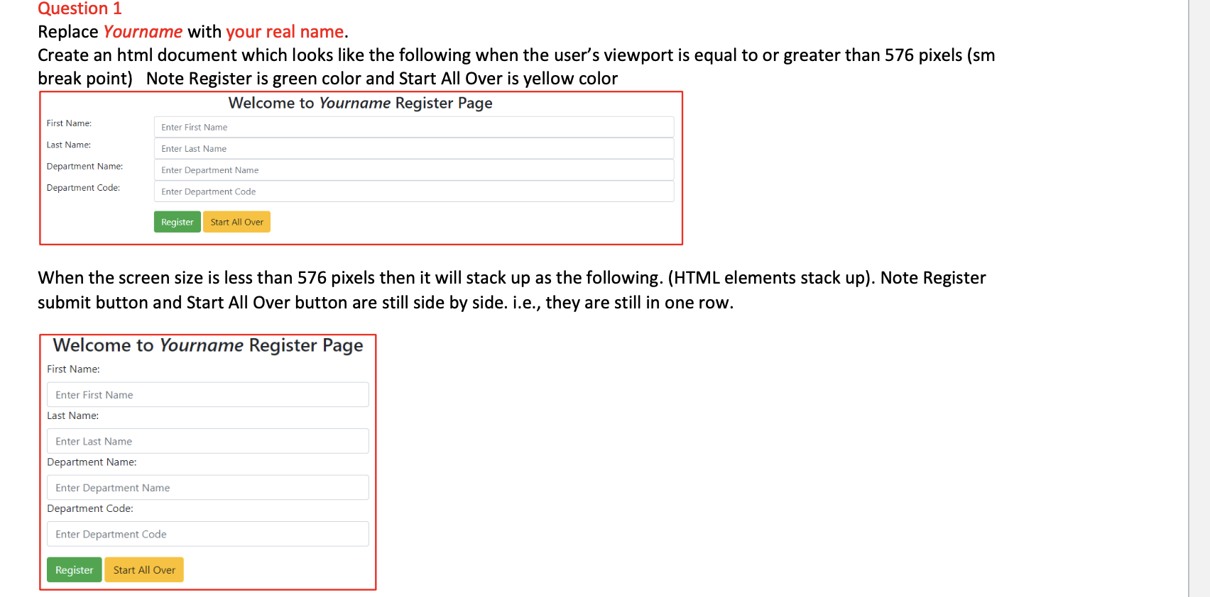 Solved Replace Yourname With Your Real Name Create An Html 