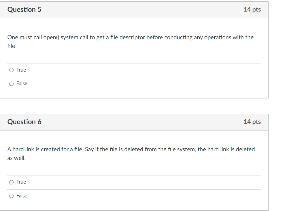 Solved One must call open() system call to get a file | Chegg.com