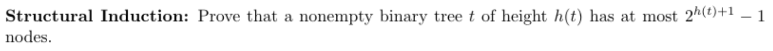 Solved Structural Induction: Prove that a nonempty binary | Chegg.com