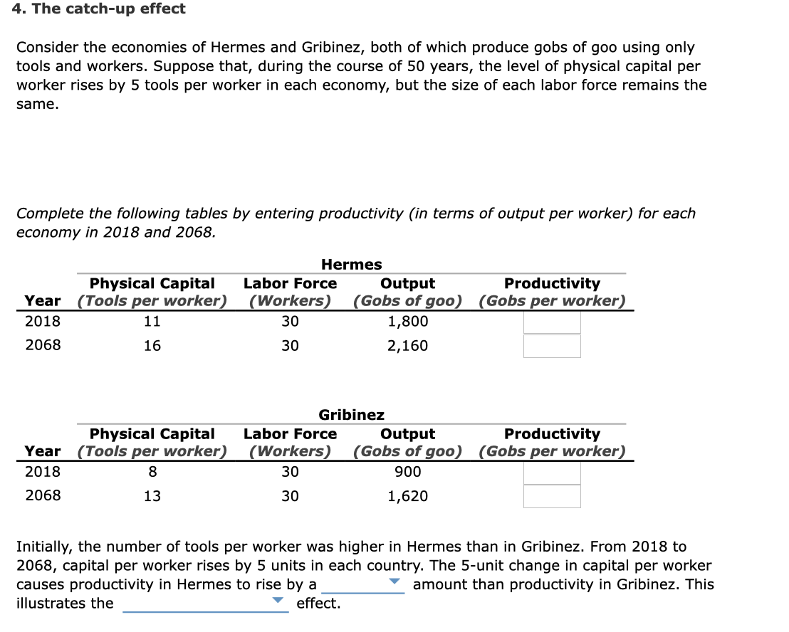 Solved 4. The catch-up effect Consider the economies of | Chegg.com