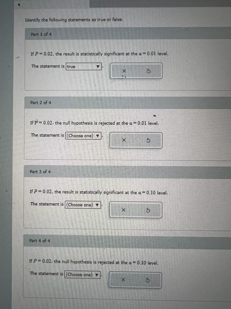 Solved Identify the following statements as true or false. | Chegg.com