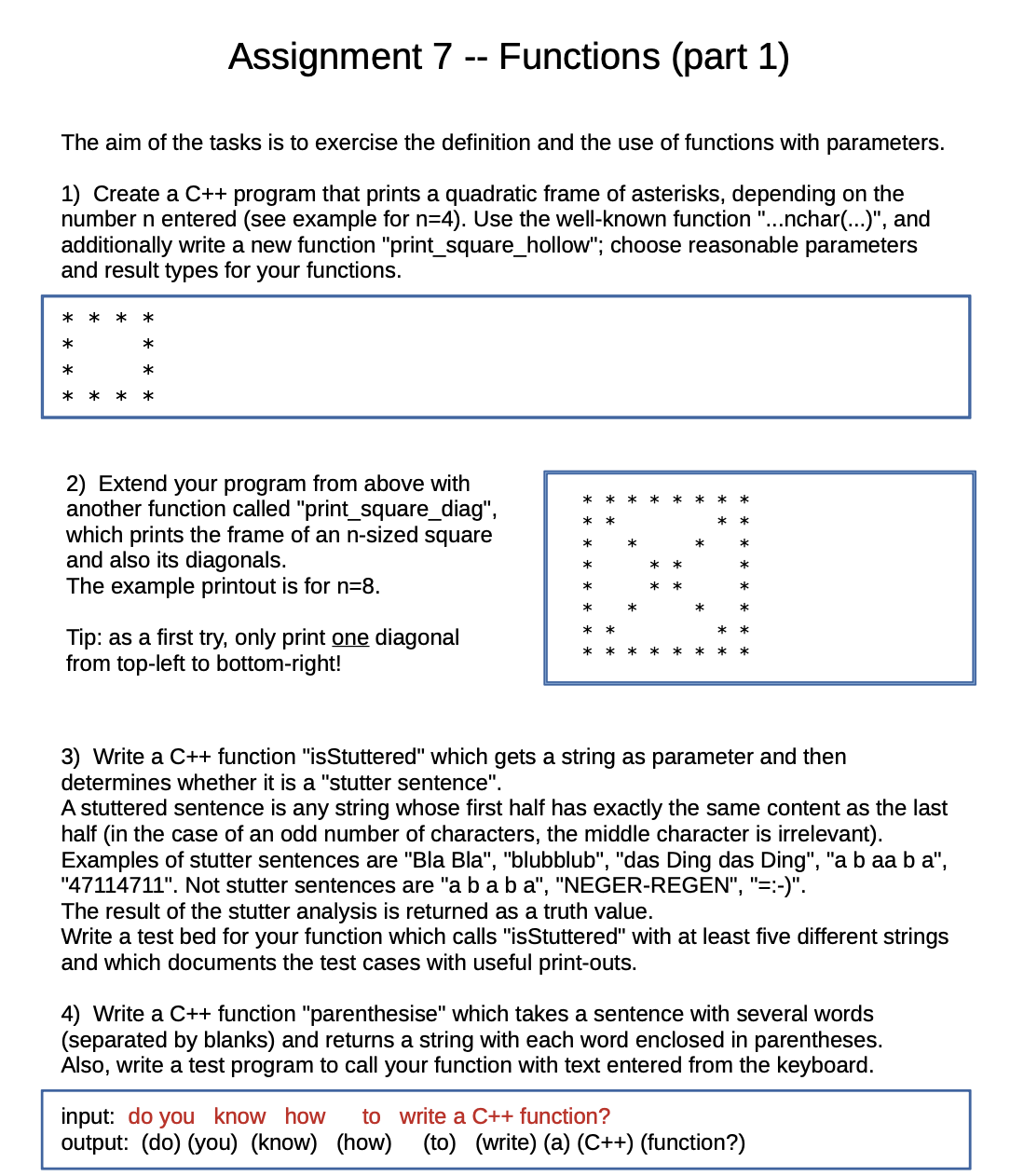 Solved The aim of the tasks is to exercise the definition | Chegg.com
