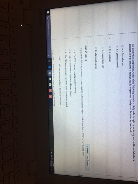 Solved In a closely held corporation, which of the following | Chegg.com