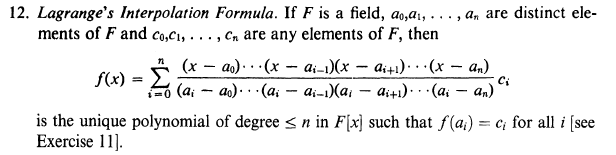 2. Lagrange's Interpolation Formula. If F is a field, | Chegg.com