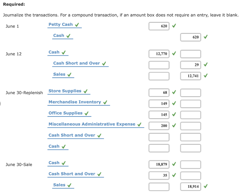 Solved Transactions for Petty Cash, Cash Short and Over | Chegg.com