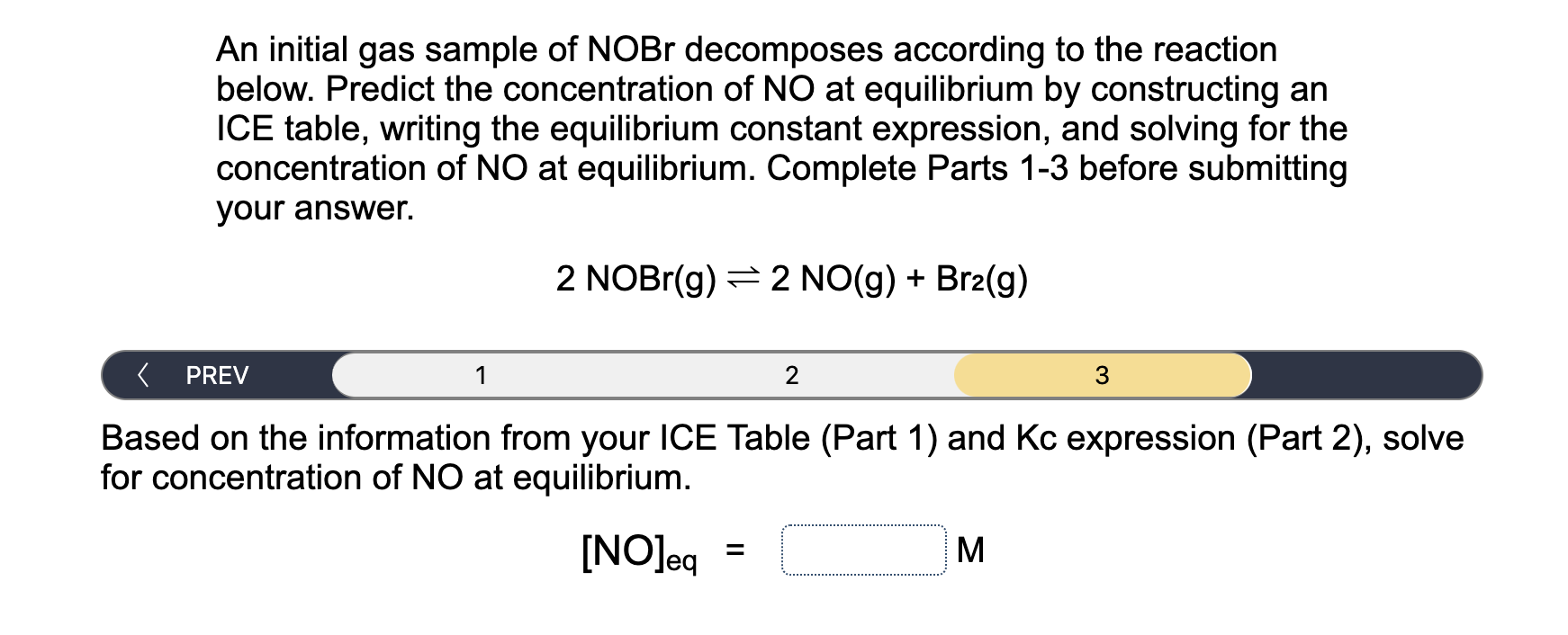 Solved An initial gas sample of NOBr decomposes according to | Chegg.com