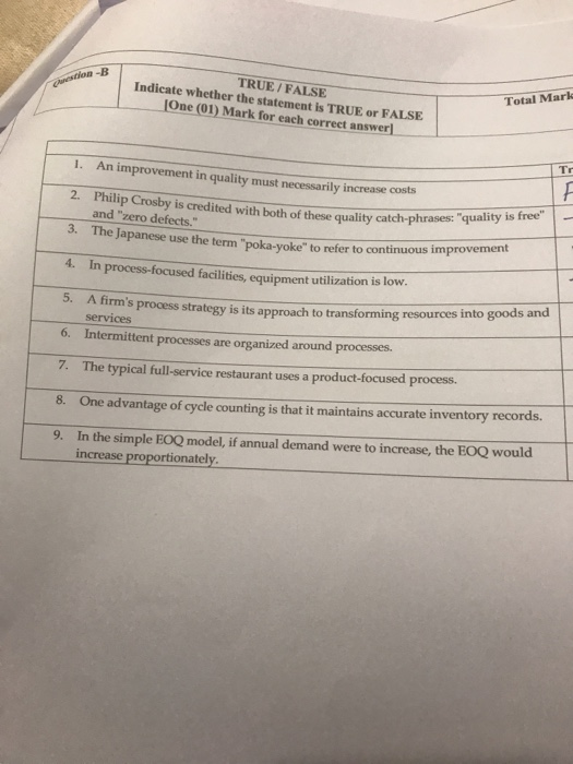 Solved TRUE/FALSE Indicate whether the statement is TRUE or | Chegg.com
