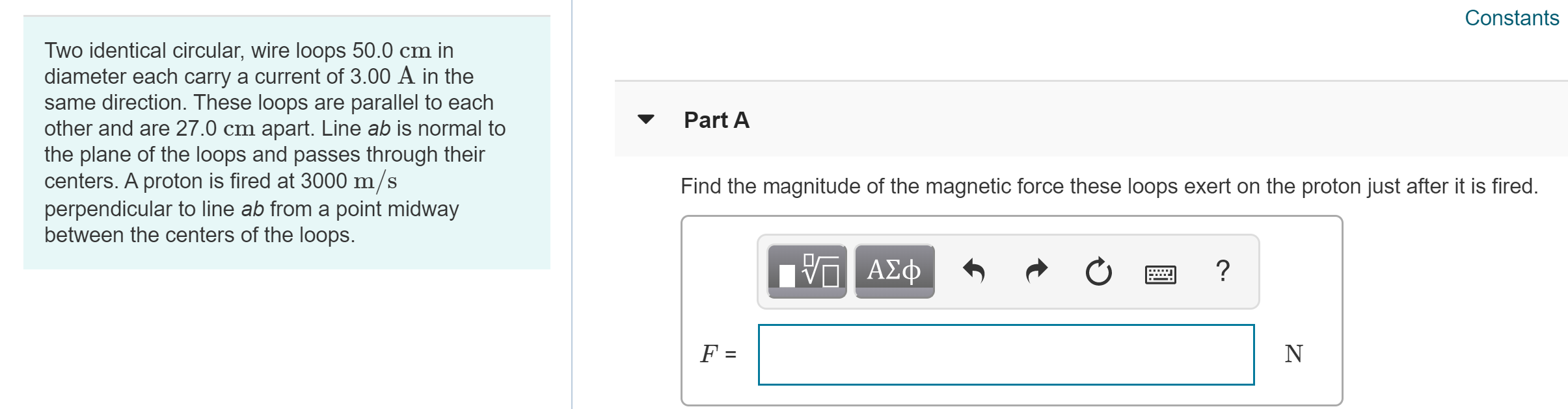 Solved Constants Part A Two identical circular, wire loops | Chegg.com