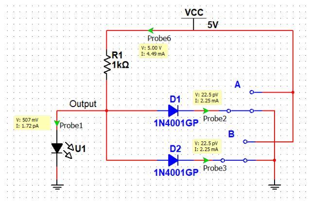 Solved Consider a two-diode AND logical gate | Chegg.com