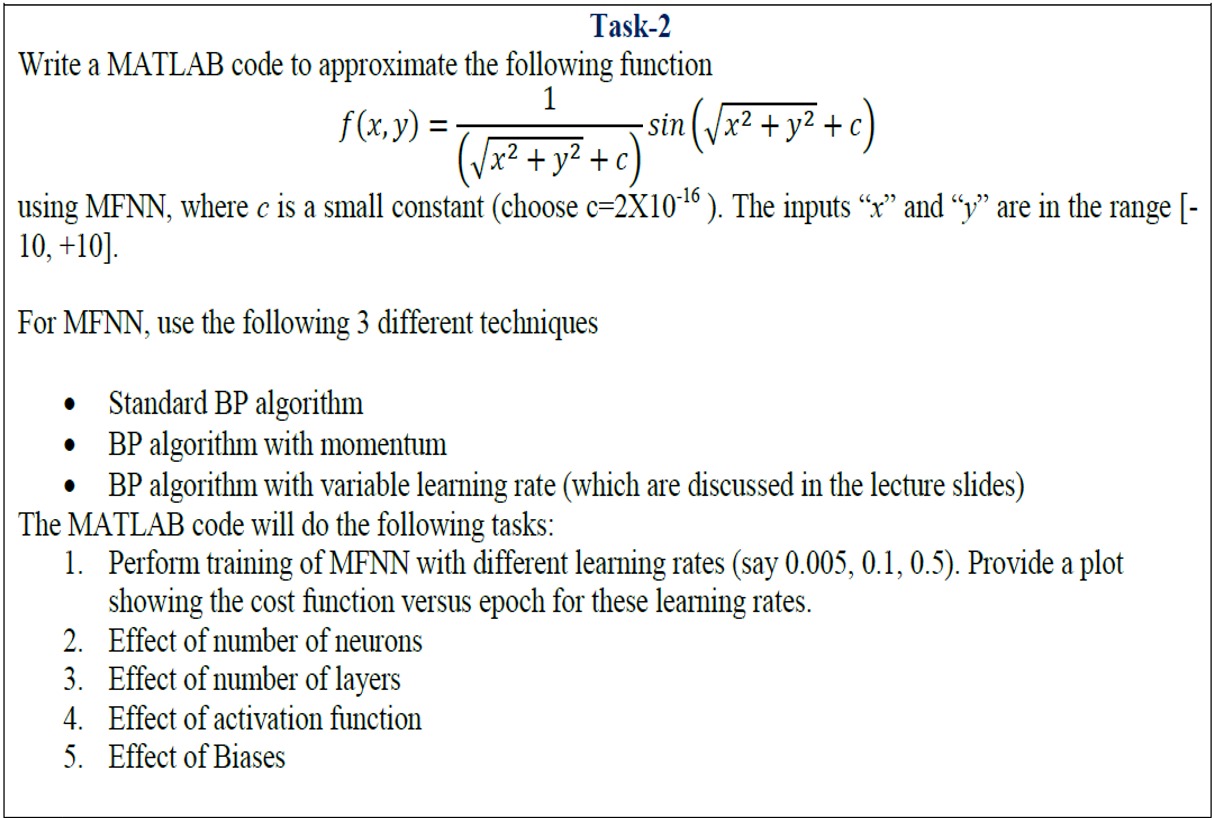 Solved 3) Implement the Task 2 given by using 3 | Chegg.com
