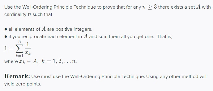 Solved Use the well-Ordering Principle Technique to prove | Chegg.com