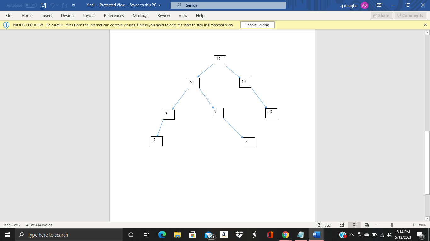 Solved [15 points] Delete the given node from the BST given | Chegg.com