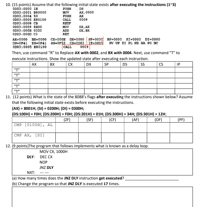 Solved Then, use command "R" to Replace AX with 0002, and BX | Chegg.com