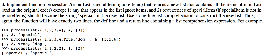 Solved 3 Implement Function Processlist2inputlist 5804