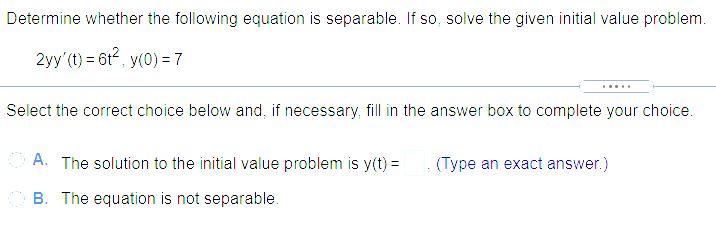 Solved Determine whether the following equation is | Chegg.com