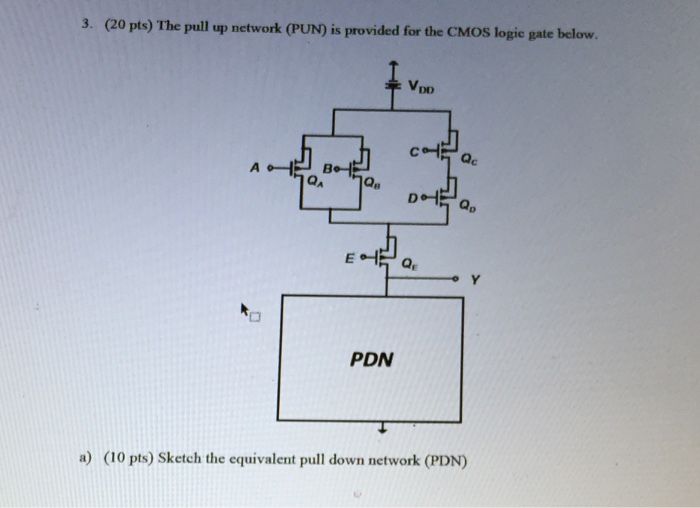 Solved The pull up network (PUN) is provided for the CMOS | Chegg.com