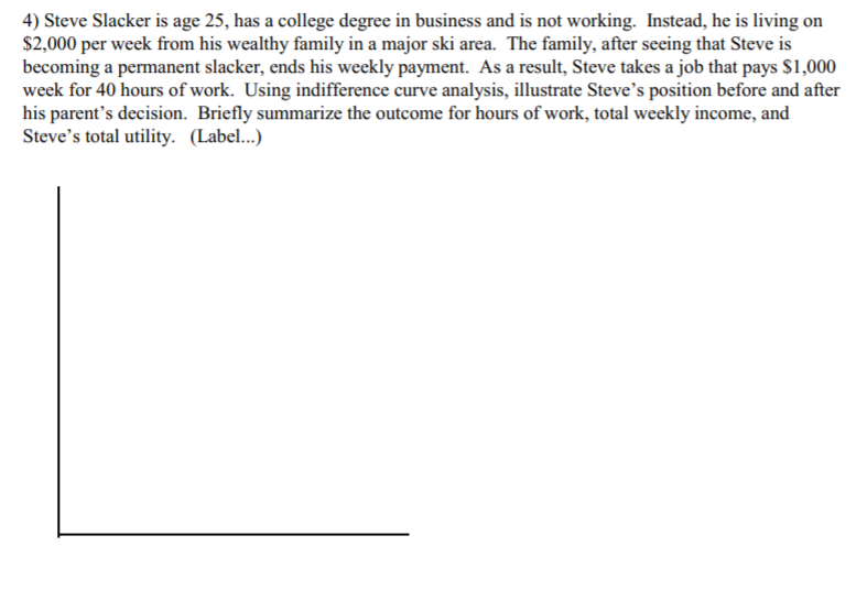 Solved 4) Steve Slacker is age 25, has a college degree in | Chegg.com