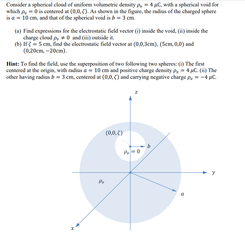 Solved Consider a spherical cloud of uniform volumetric | Chegg.com