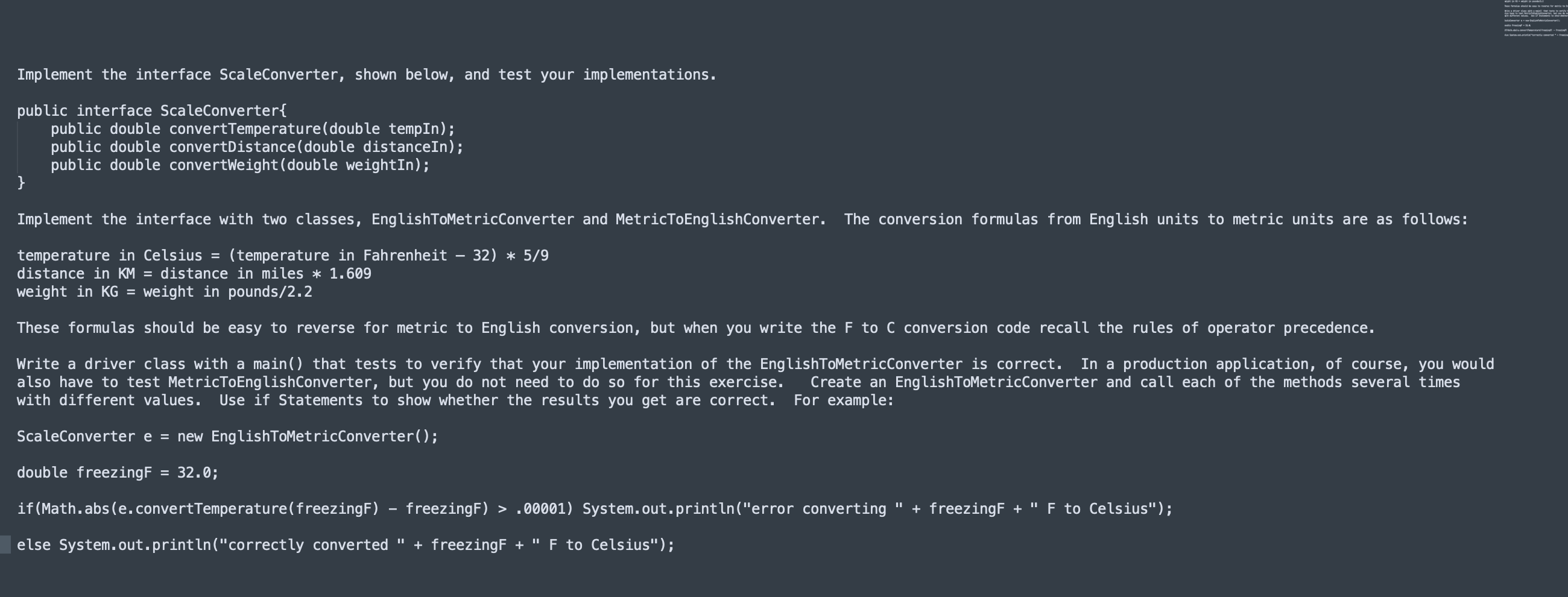 Solved Implement the interface ScaleConverter, shown below, | Chegg.com