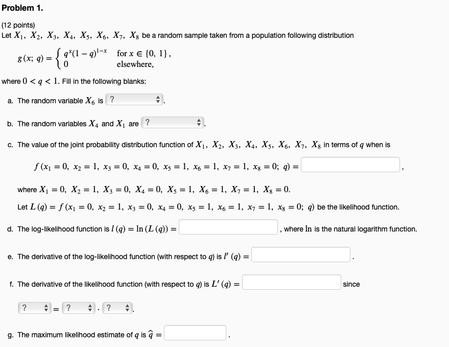 Solved Problem 1. (12 points) Let X1, X2, X3, X4, X5, X6, | Chegg.com
