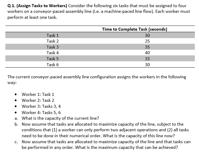 Solved Q1. (Assign Tasks to Workers) Consider the following | Chegg.com