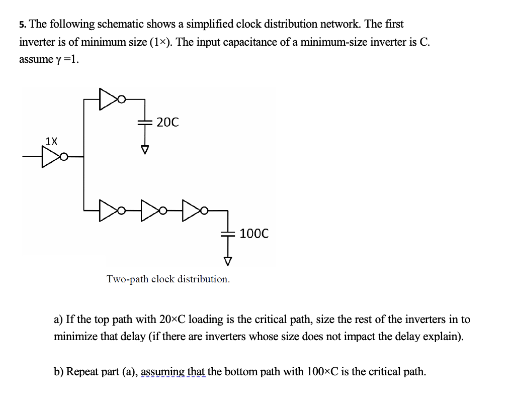 Solved 5. The following schematic shows a simplified clock | Chegg.com
