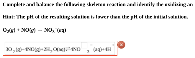Solved Complete and balance the following skeleton reaction | Chegg.com
