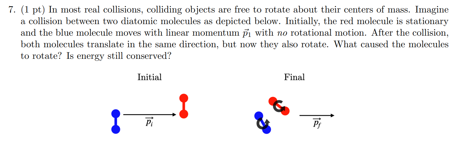 Solved 7. (1 pt) In most real collisions, colliding objects | Chegg.com