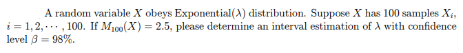 A random variable X obeys Exponential(2) | Chegg.com