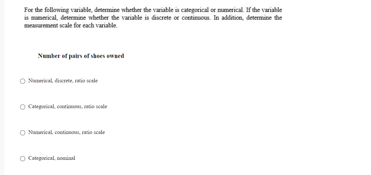 Solved For the following variable, determine whether the | Chegg.com Solved For the following variable, determine whether the | Chegg.com