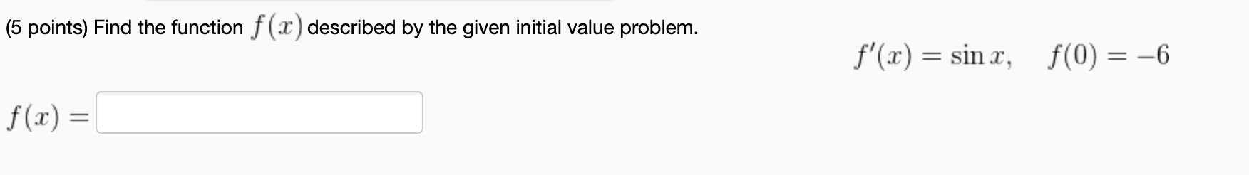 Solved (5 points) Find the function f(x) described by the | Chegg.com