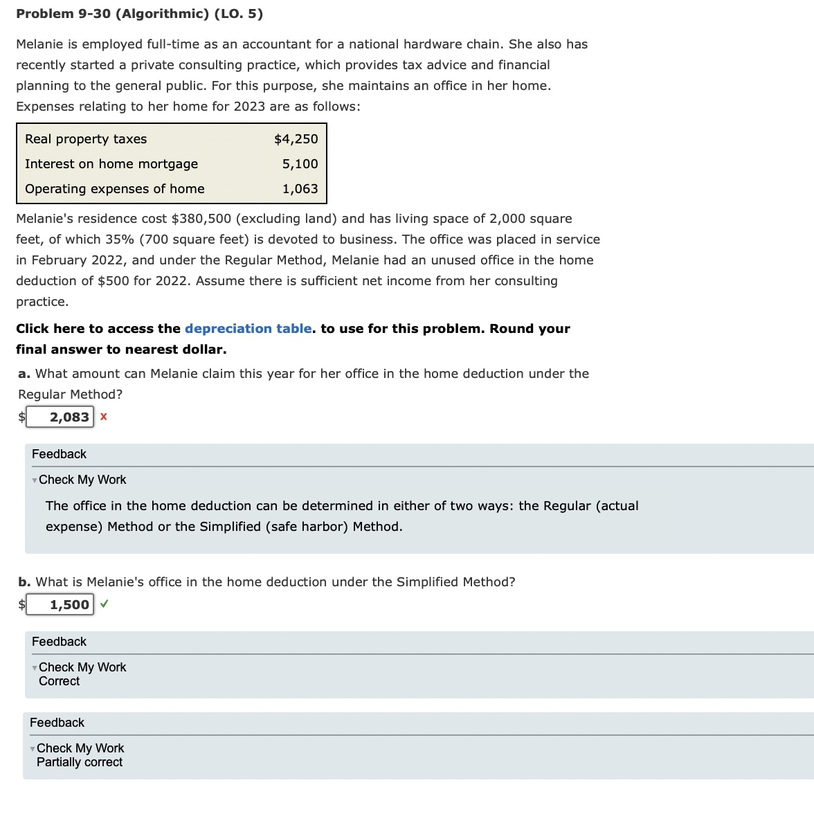 Solved Problem 9-30 (Algorithmic) (LO. 5) Melanie is | Chegg.com